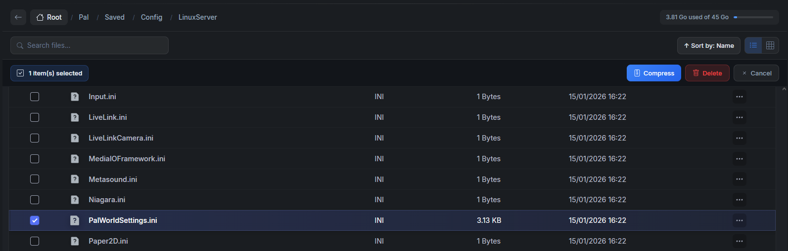 Configure your Palworld server - Documentation
