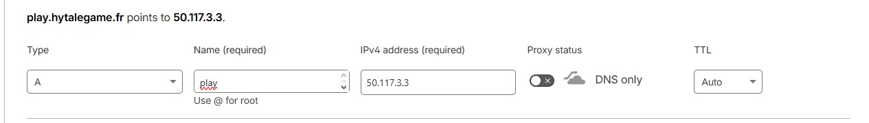 Configure a domain on Hytale server - DNS Tutorial - Documentation